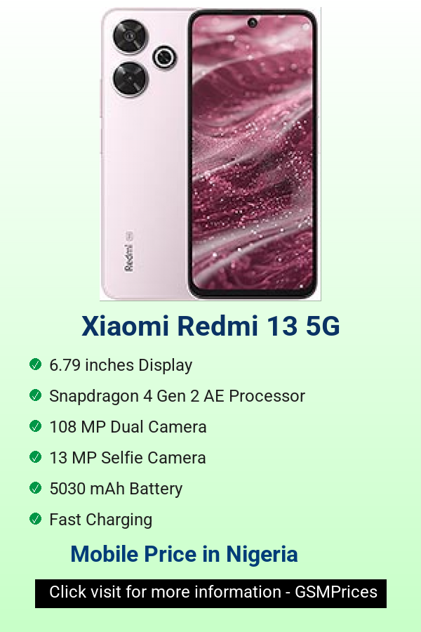 Xiaomi Redmi 13 5G Price in Nigeria & Full Specifications | GSMPrices NG